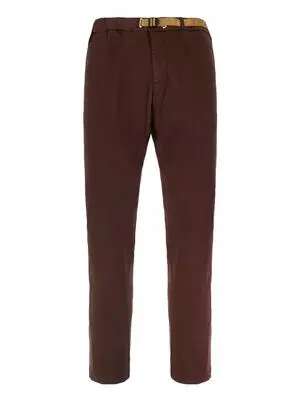 WHITE SAND Belted Elasticated-waist Trousers - Red