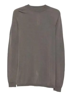 Rick Owens Rick Owens Ribbed Trim Long Sleeve Sweater Grey