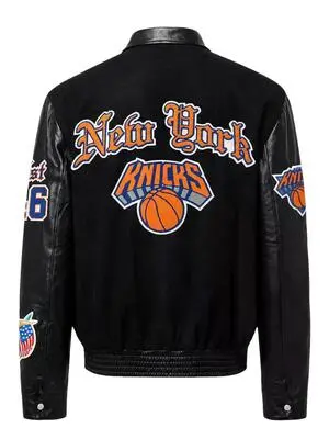 JEFF HAMILTON New York Knicks Patch-detail Bomber Jacket - Black