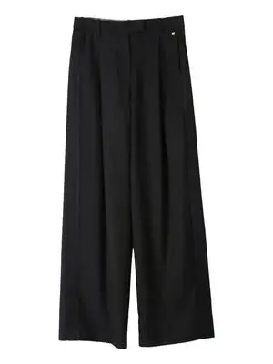 Herno Pleated Wide-leg Trousers - Black
