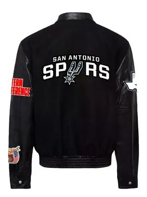 JEFF HAMILTON San Antonio Spurs Logo-patch Bomber Jacket - Black