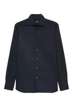 Zegna Long-sleeve Button-down Shirt - Blue