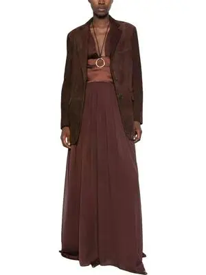 Tagliatore Cilian Suede Notched-lapels Jacket - Brown
