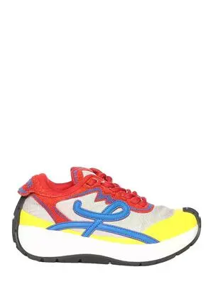 Loewe LOEWE Pogo Technical Knit And Suede Sneakers Red