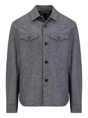 Harris Wharf London Button-up Shirt Jacket - Grey