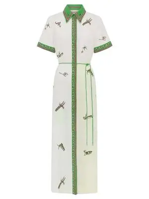 ALEMAIS Wanda Embroidered Shirt Dress
