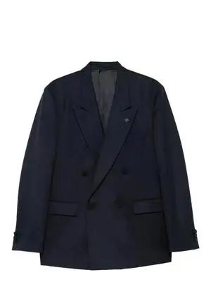 LARDINI Double-breasted Peak-lapel Jacket - Blue