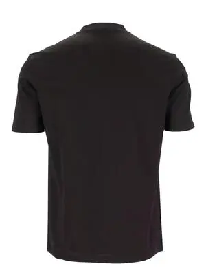 Emporio Armani Logo-embroidered T-shirt Black