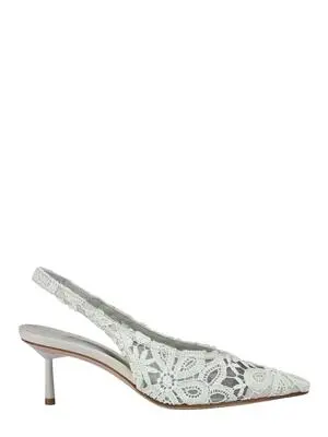 LE SILLA Clivage Lace Slingback Pumps - White