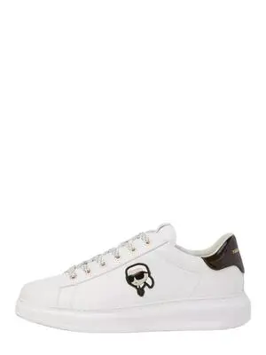 Karl Lagerfeld Kapri Sneakers With Gold-tone Logo Detail - White
