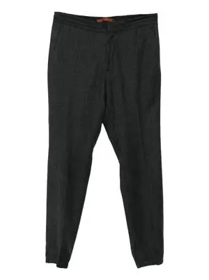 Zegna Elasticated-waistband Tapered Trousers - Grey