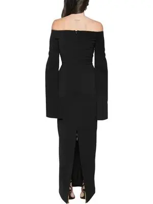 Solace London Solace London Marcella Off-Shoulder Bell Sleeve Maxi Dress Black