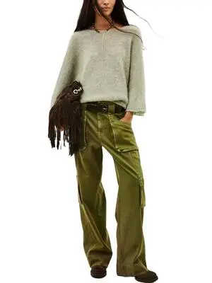 Ba&sh Isaac V-back Button-fastening Sweater Green