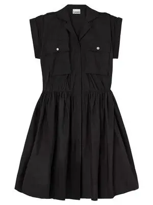 GANNI Dress In Cotton - Black