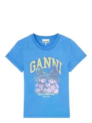 GANNI Mushroom Teddy" Baby Fit T-shirt - Blue