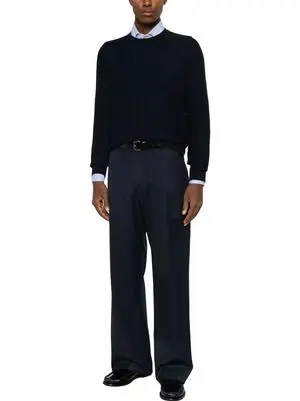 VENGERA Textured Knit Virgin Wool Sweater - Blue