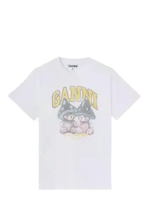 GANNI Graphic Print Crewneck T-shirt - White