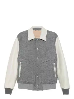 Eleventy Panelled Wool-blend Jacket - Grey
