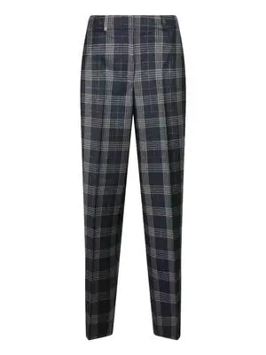 Peserico Tailored Check Trousers - Blue