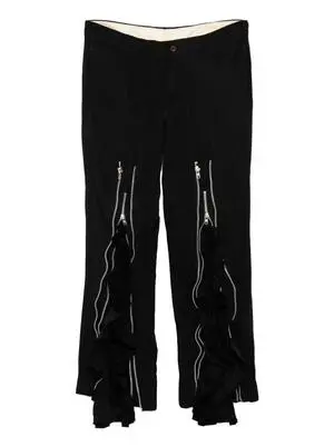COMME DES GARÇONS Comme Des Garçons Homme Plus Black Ruffled Zip-Detail Trousers