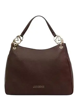 Moschino Logo Plaque Tote Bag - Brown