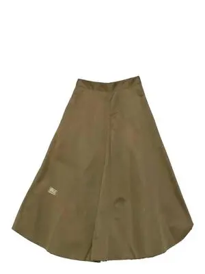 SONG FOR THE MUTE A-line Midi Skirt With Frayed Edge - Brown