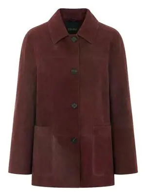 Max Mara Smmastrale Suede Jacket Red