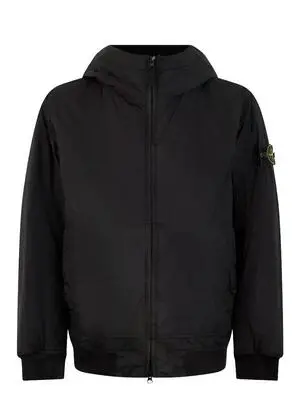 Stone Island 4100110 Crinkle Reps Ny Hooded Jacket - Black