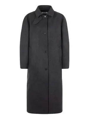 JIL SANDER Button-fastening Wool Coat - Grey