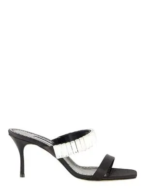 Manolo Blahnik Crystal-embellished Stiletto Sandals - Black