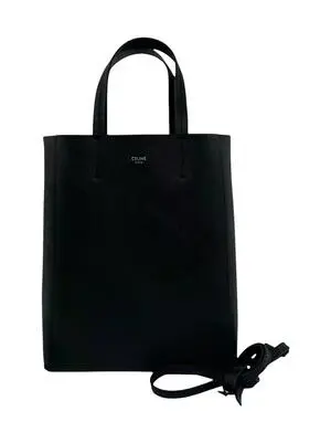 Celine 2019 Small Grained Calfskin Vertical Cabas Satchel - Black