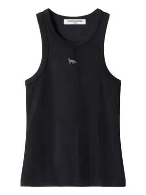Maison Kitsuné Baby Fox Ribbed Tank Top - Black