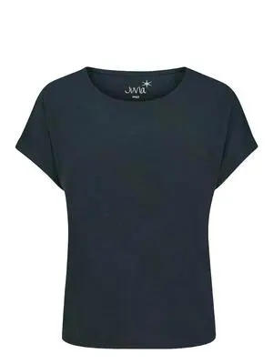 JUVIA Slub-texture Boxy T-shirt - Blue