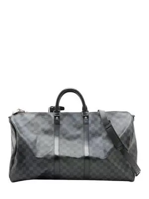 LOUIS VUITTON Damier Graphite Keepall Bandouliere 55 Travel Bag - Grey