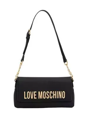 Moschino Logo-lettering Chain-link Tote Bag Black