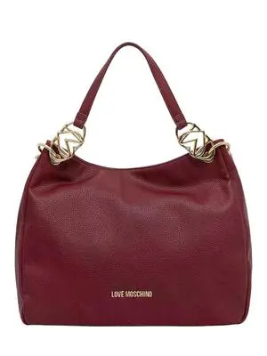 Moschino Logo Plaque Tote Bag - Red