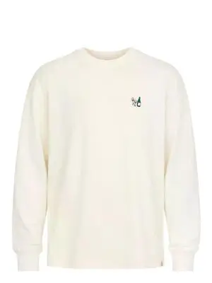 REVOLUTION NOW Embroidered Motif Crew Neck Sweater - Neutrals