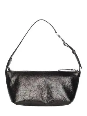 Fendi Vanity Pouch Small Crackled Black Leather Bag Black