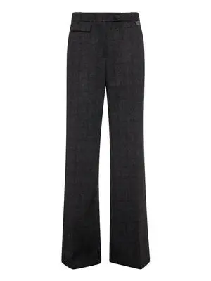 FRACOMINA Price Of Wales Wide-leg Tailored Trousers - Grey