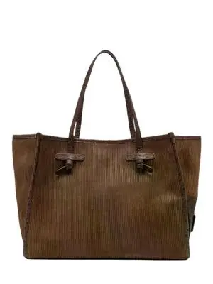 GIANNI CHIARINI Marcella Corduroy-effect Tote Bag - Brown