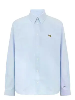 Kenzo Tiger-patch Oxford Shirt - Blue