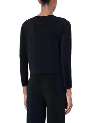 Issey Miyake Cropped Long Sleeve Top - Black