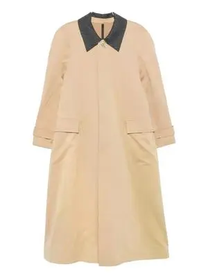 Carven Contrasting-collar Storm-flap Coat - Neutrals