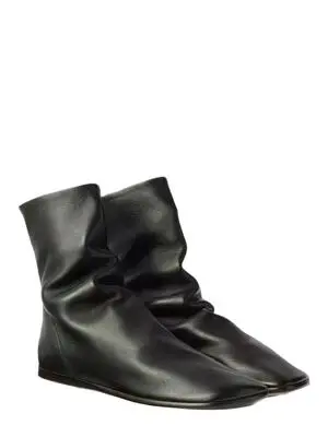 LEMAIRE LEMIARE Flat Glove Ankle Boots In Shiny Nappa Lambskin