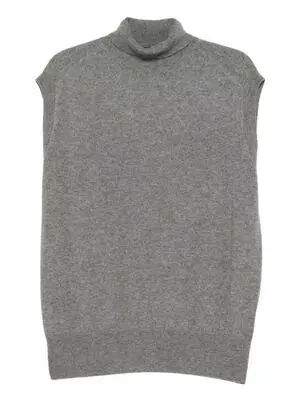 Sofie D'hoore Roll-neck Sleeveless Vest - Grey