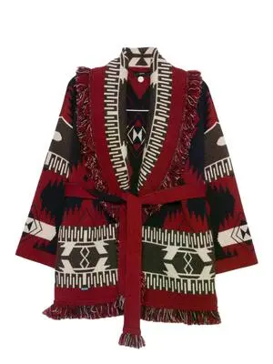 ALANUI Fringe-trimmed Jacquard Cardigan