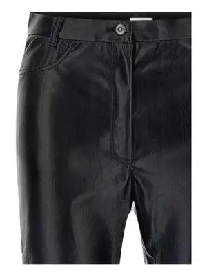 Andamane Axelle Cropped Leather-effect Trousers - Black