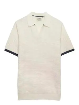 Superdry Johnny Collar Knitted Polo Shirt - Neutrals