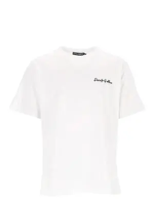 Dolce & Gabbana Logo-embroidered T-shirt - White