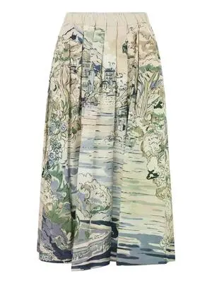 MAX MARA Weekend Max Mara Printed Pleated Midi Skirt